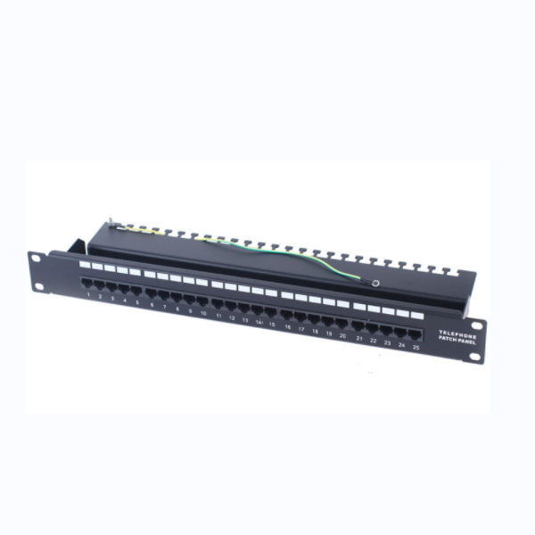 RockRack 19 Inch 1U Patch Panel RJ11 Cat3 25 Ports Voice Patch Panel ...