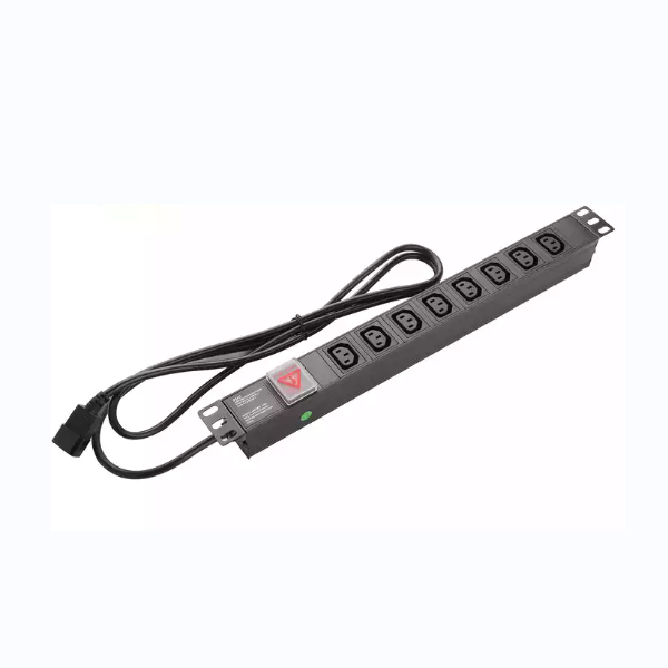 RockRack PDU 8 Way IEC C13 With On/Off Switch 19 Inch Rack Mount Power ...